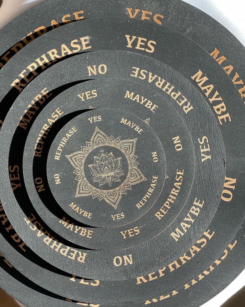 12" Black Round Pendulum Grid – Awaken the Gems